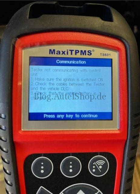 Solved Autel Ts601 Tester Not Communicating With Control Unit Autelshopde Official Blog
