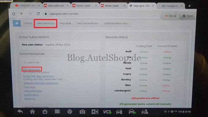 How to Manually Unlock VW Audi SFD Gateway on Autel Scanners? - AutelShop.de Official Blog