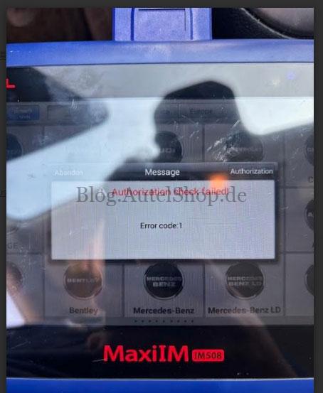 Fixed Autel Im508s Authorization Check Failed Error Code 1 Issue